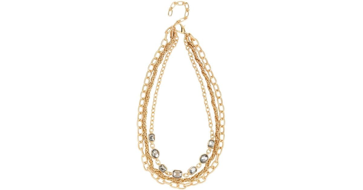 Saachi Crystal Cascade Chain Necklace in Metallic | Lyst UK