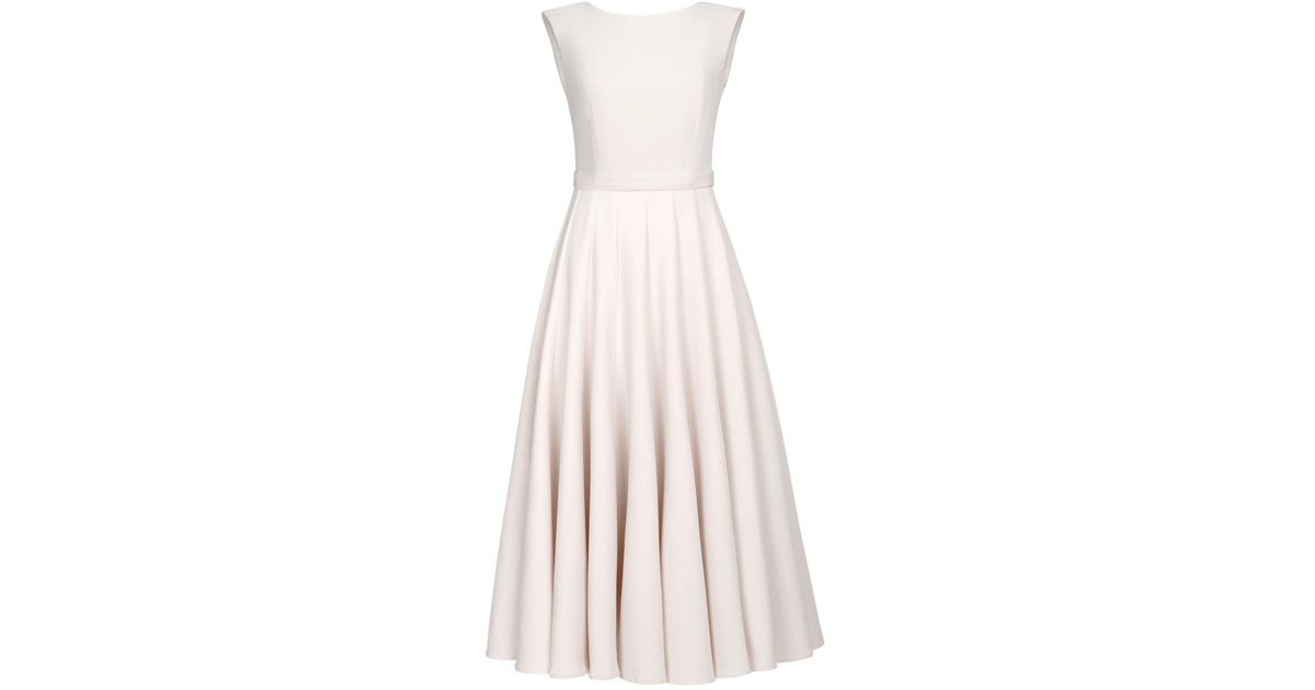 UNDRESS Ariose Flared Open Back Midi Wedding Dress in Pink | Lyst