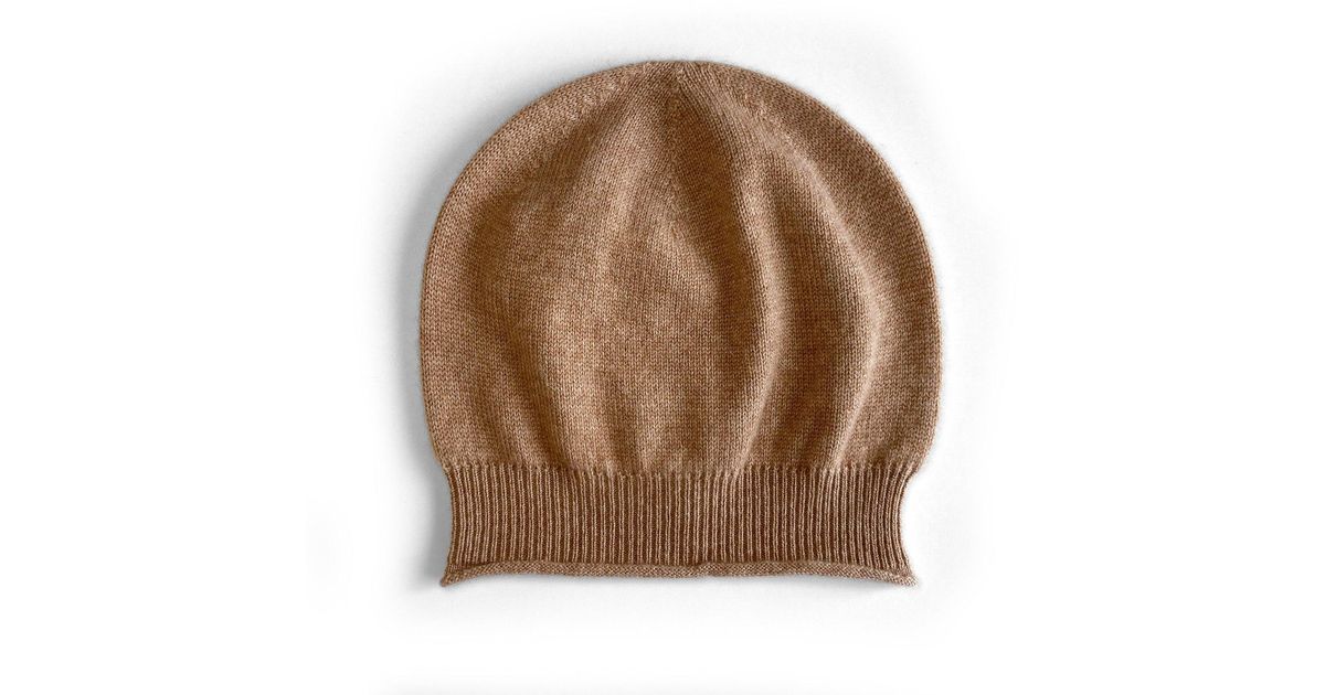Cheeky Goats Paris Cashmere Parisian Beret Knitted Hat in Brown | Lyst