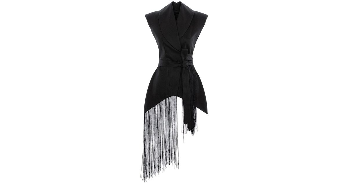 concept A trois Hourglass Vest, Side Over Side With Fringe Details in ...