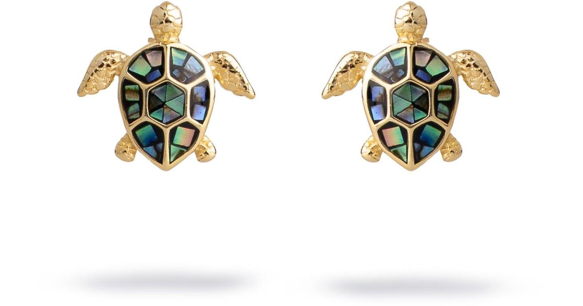 Ebru Jewelry Ocean Spirit Turtle Pearl Stud Earrings in Metallic | Lyst UK