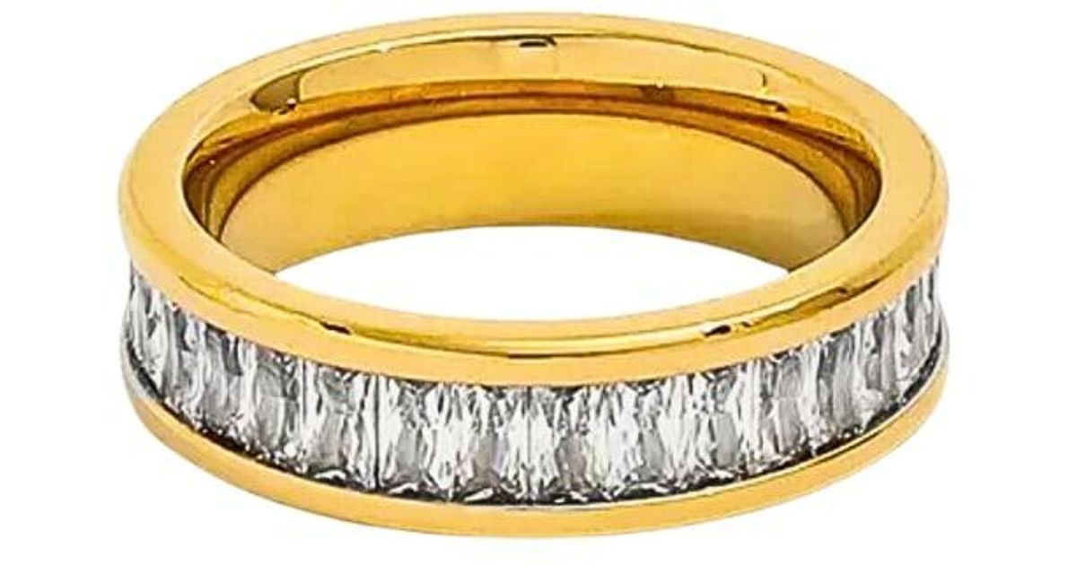 Mg Jewelry Baguette Brillio Waterproof Ring in Metallic | Lyst UK