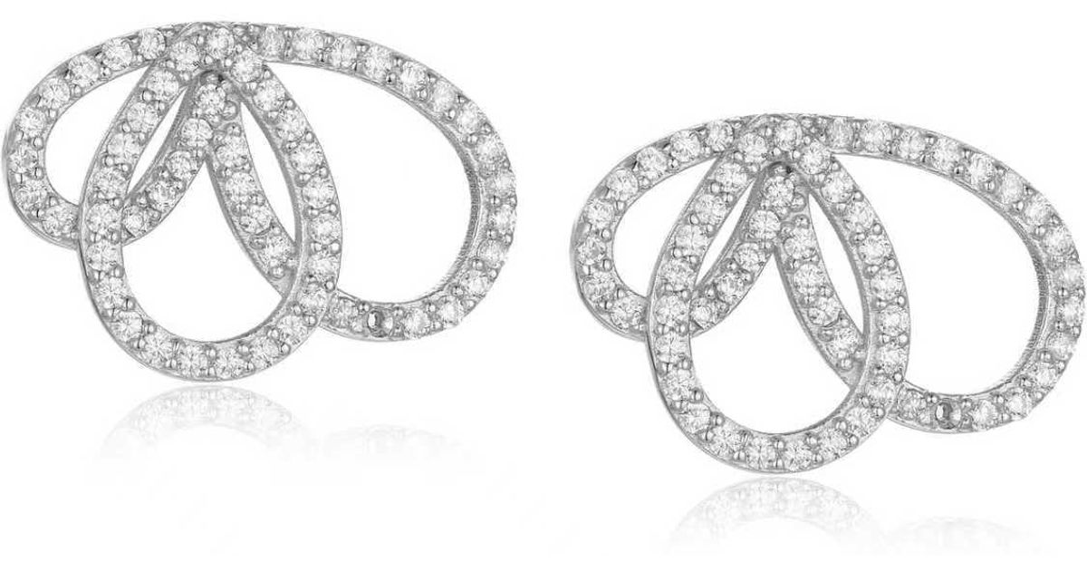 Lioness by Tf Marise Winged Studs Solid Sterling, Rhodium-Plated ...