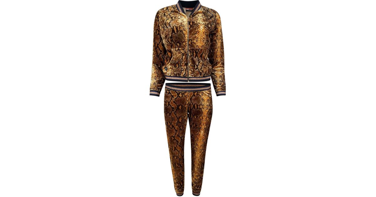 Maui X Lolita Foxy Velour Python Print Tracksuit in Brown | Lyst