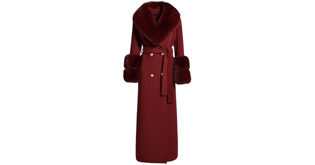 Hortons England Mayfair Burgundy Cashmere Coat in Red | Lyst UK