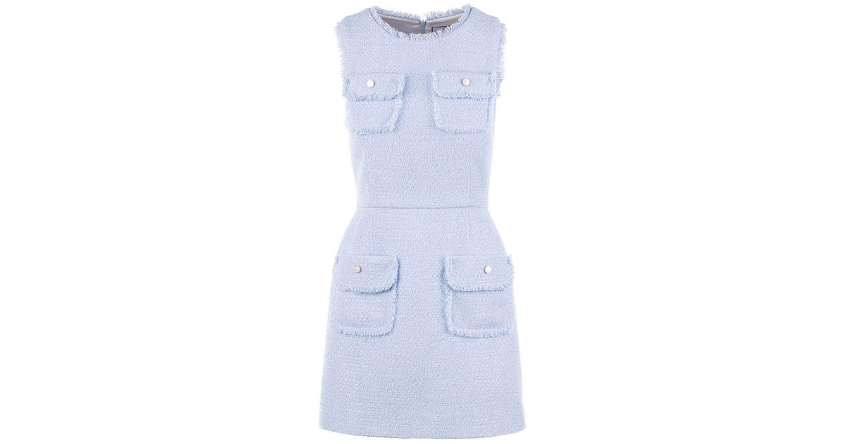 Mammu Couture Tweed Dress Margaux in Blue | Lyst UK