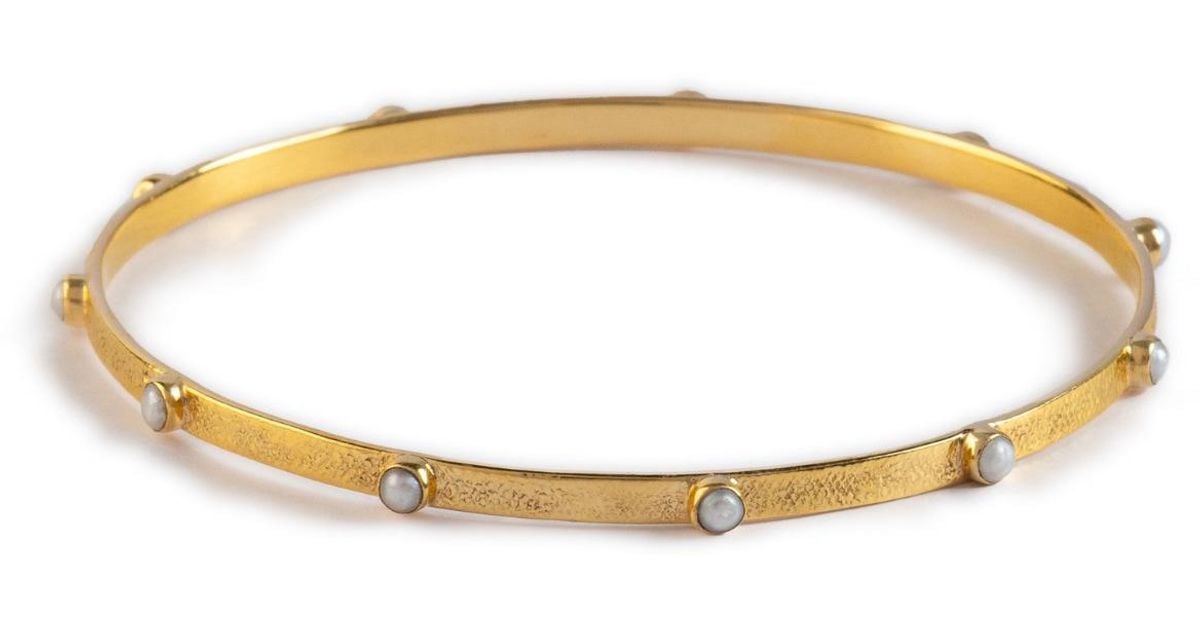 Goddess Charms Crown Chakra Bangle in Metallic | Lyst UK