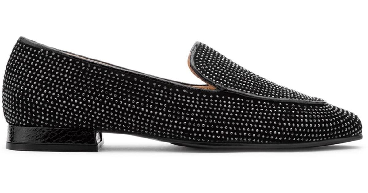 Ilvi Himari Suede Leather Loafer With Stones in Black | Lyst UK