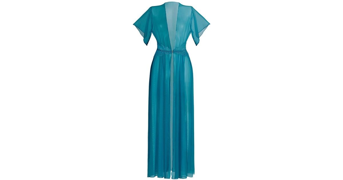 Luciela Sheer Robe in Blue | Lyst