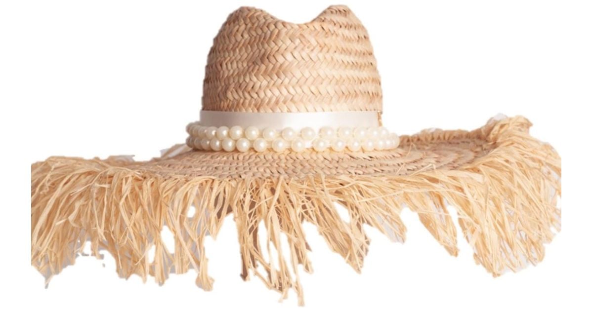Victoria Charles Headpieces Neutrals Extra Large Natural Straw Hat With ...