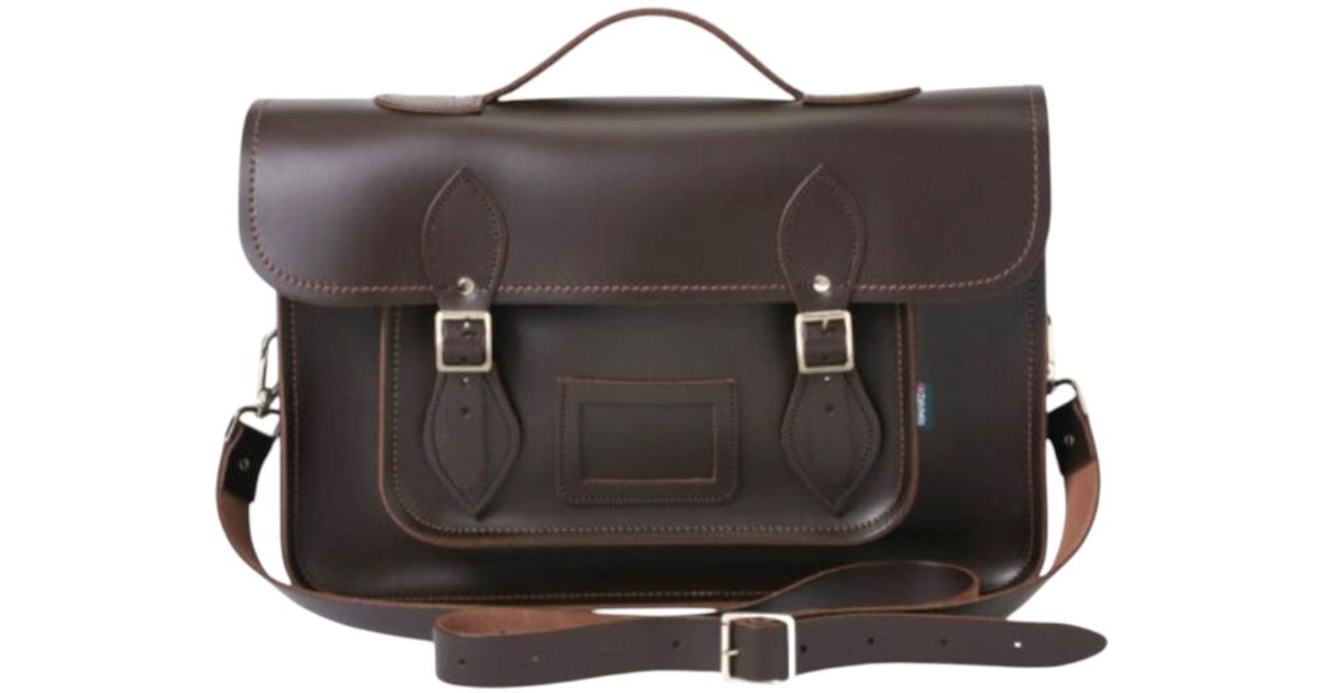 Zatchels Handmade Leather Backpack Satchel -Dark in Black | Lyst