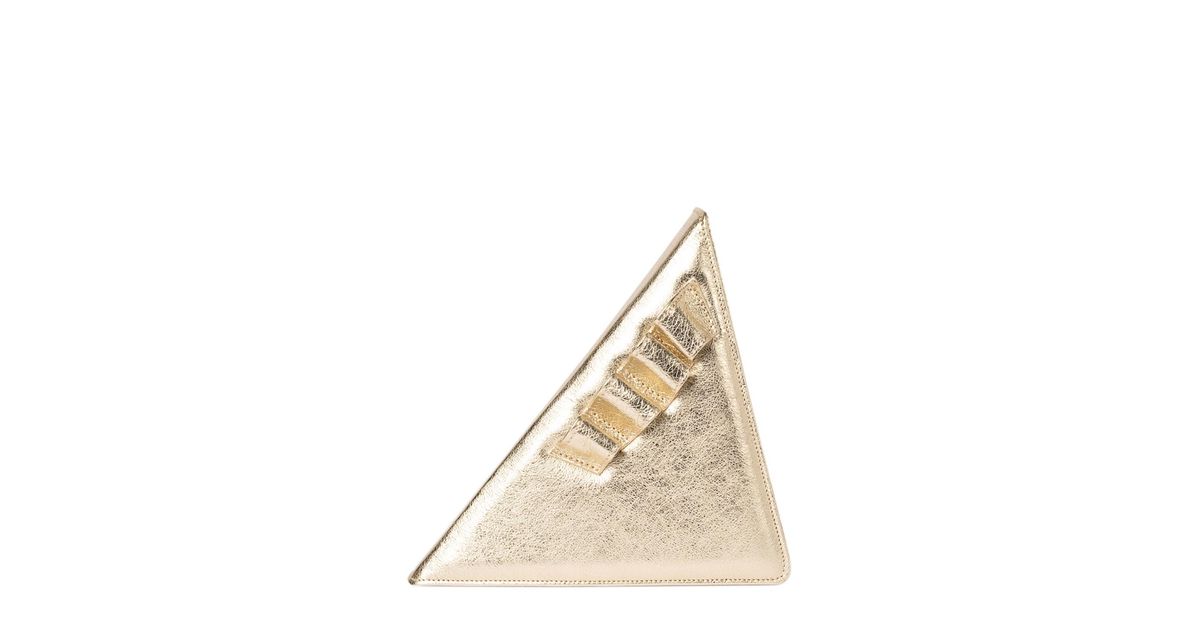 Laura Olaru Triangle Leather Bag in Natural | Lyst