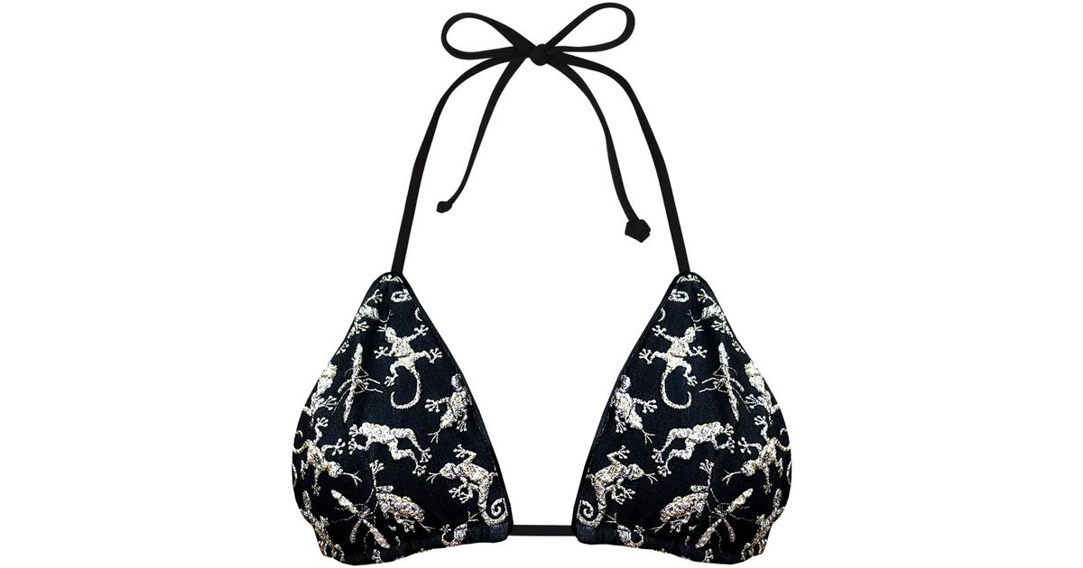 GeeGee Collection Superstitious Creatures Bikini Top in Black | Lyst