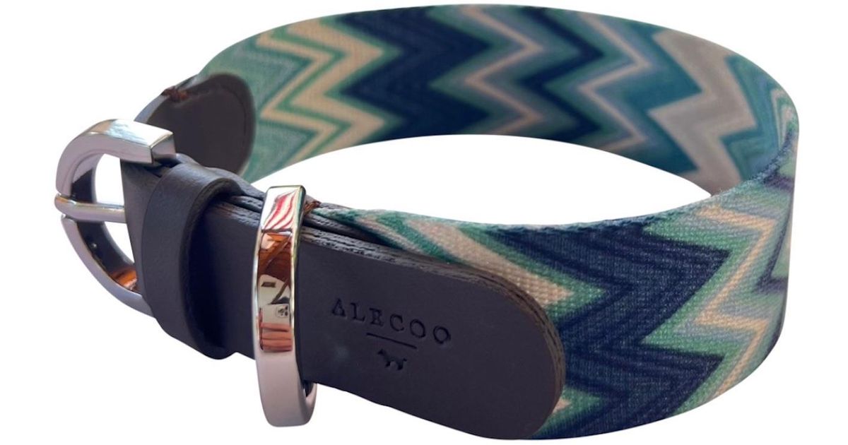 Alecoo Chevron Dog Collar Azure in Blue | Lyst UK