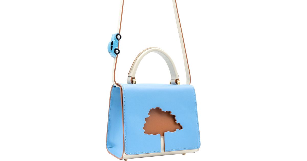 Absurde One Way Small Leather Shoulder Bag in Blue | Lyst