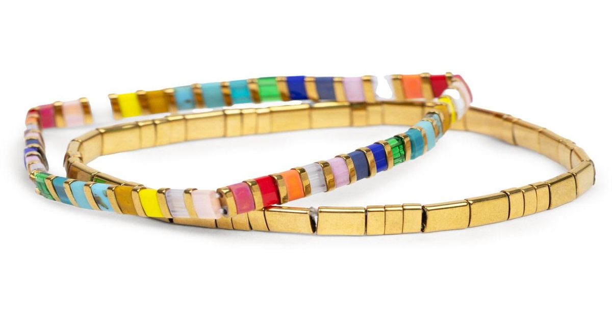 Saachi Stretch Bracelet Set in Metallic | Lyst UK