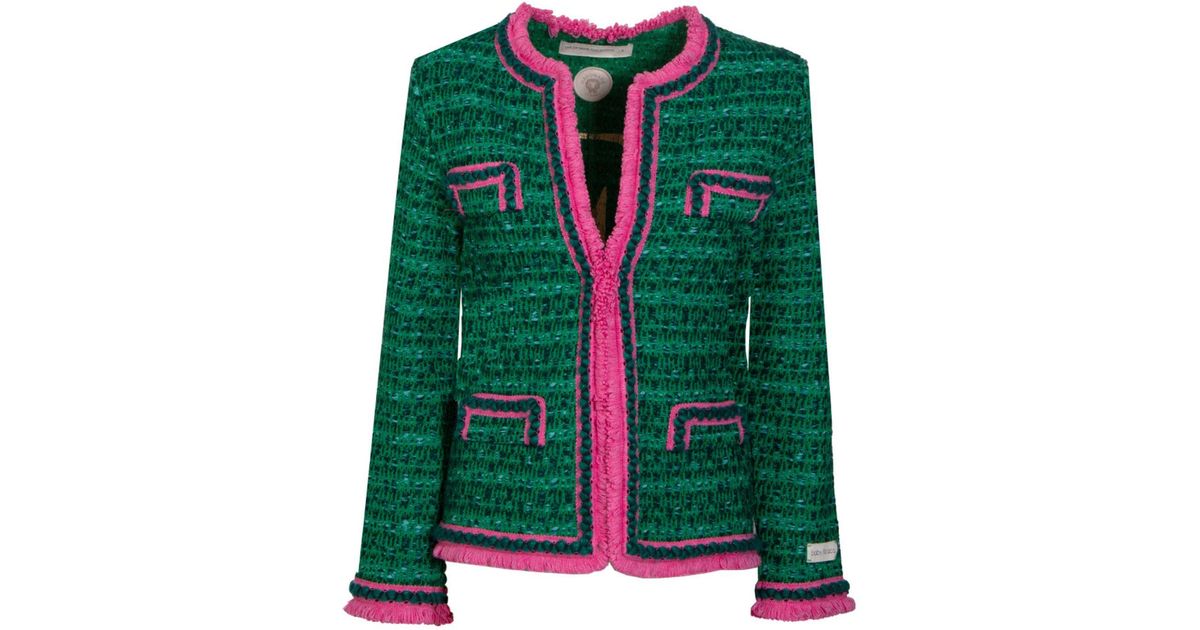 The Extreme Collection Merino Wool And Alpaca Tweed Jacket With Pink ...