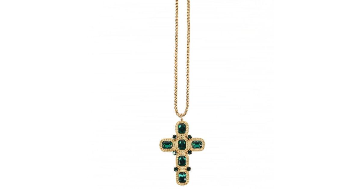 Addicted Artemis Plated Necklace With Emerald Crystals in Metallic ...