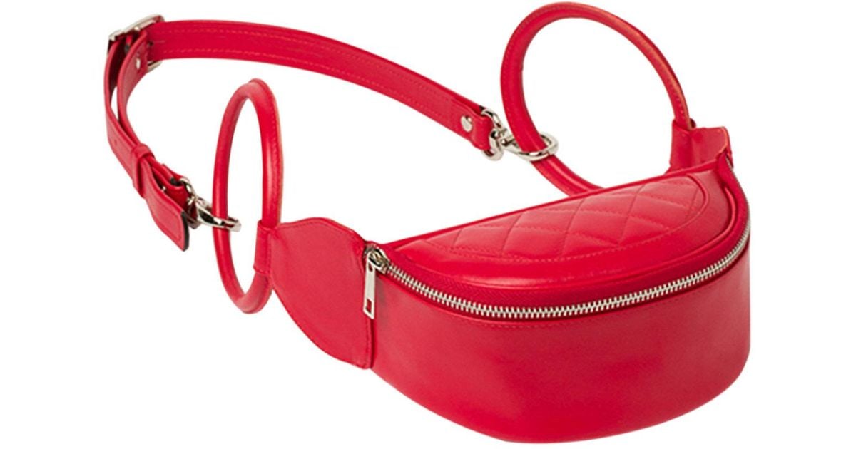 Laura Olaru Nadia Quilted Leather Belt Bag in Red | Lyst