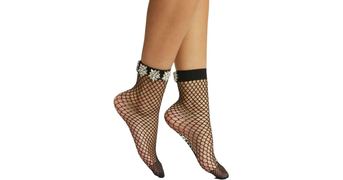 HIGH HEEL JUNGLE by KATHRYN EISMAN Crystal Couture Fishnet Socks in ...