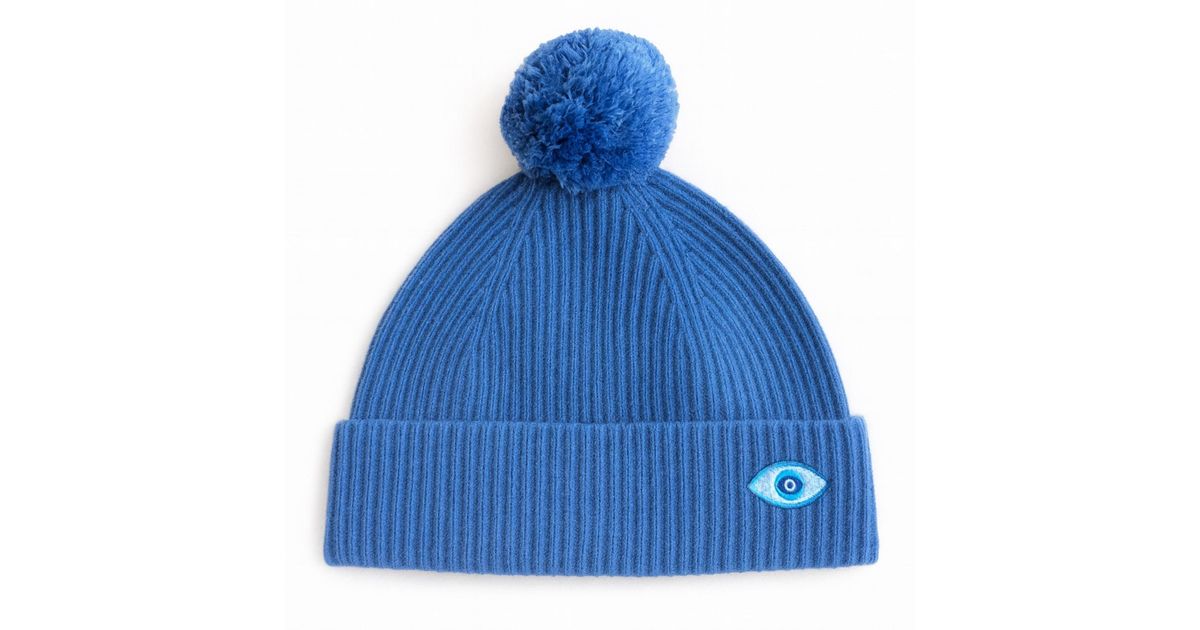 BEIRA Wool & Cashmere Bobble Hat – in Blue | Lyst UK