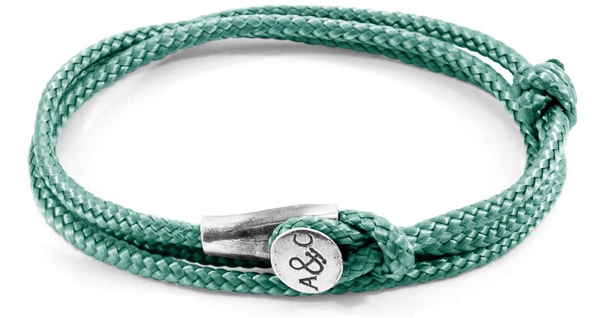 Anchor and Crew Mint Dundee & Rope Bracelet in Green | Lyst UK