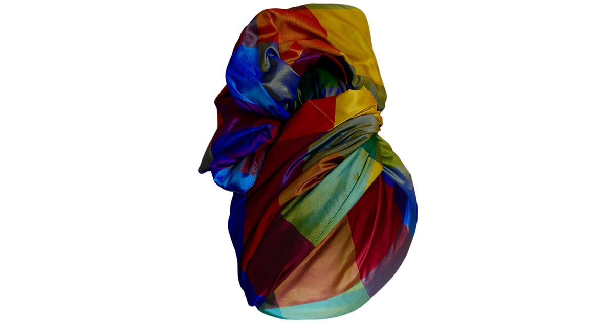 Romer Millinery Twisturban Turban Silk Taffeta Bright Color Block in ...