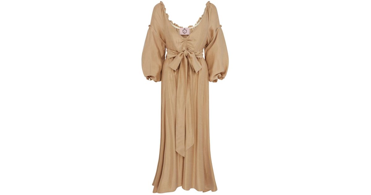 Lisa The Label ' Bow Bell The Countess Dress in Natural | Lyst