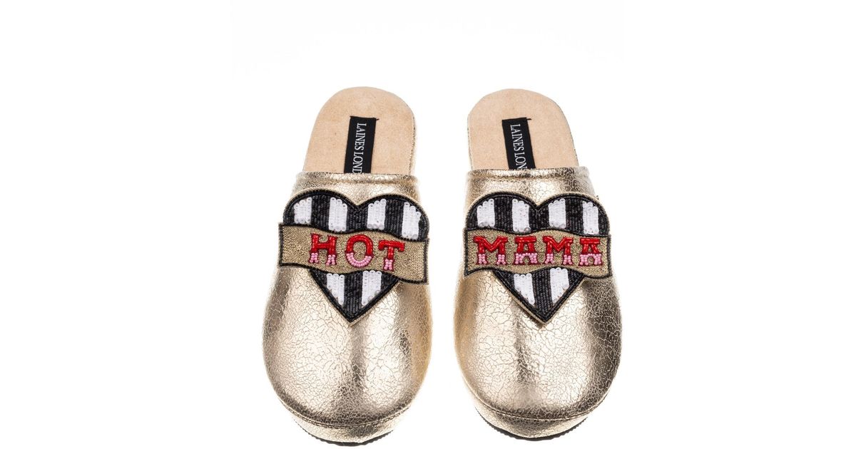 Laines London Softie Slippers With Mother's Day Hot Mama Brooches in ...