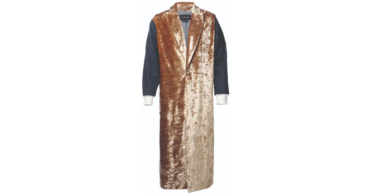 VICTORIA RAINER Velour Coat in Brown for Men | Lyst