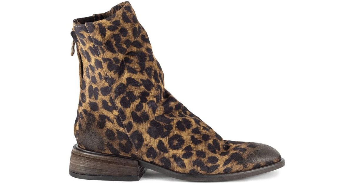 Keith Scarrott Shoes Este Leopard Suede Ankle Boot in Brown | Lyst UK