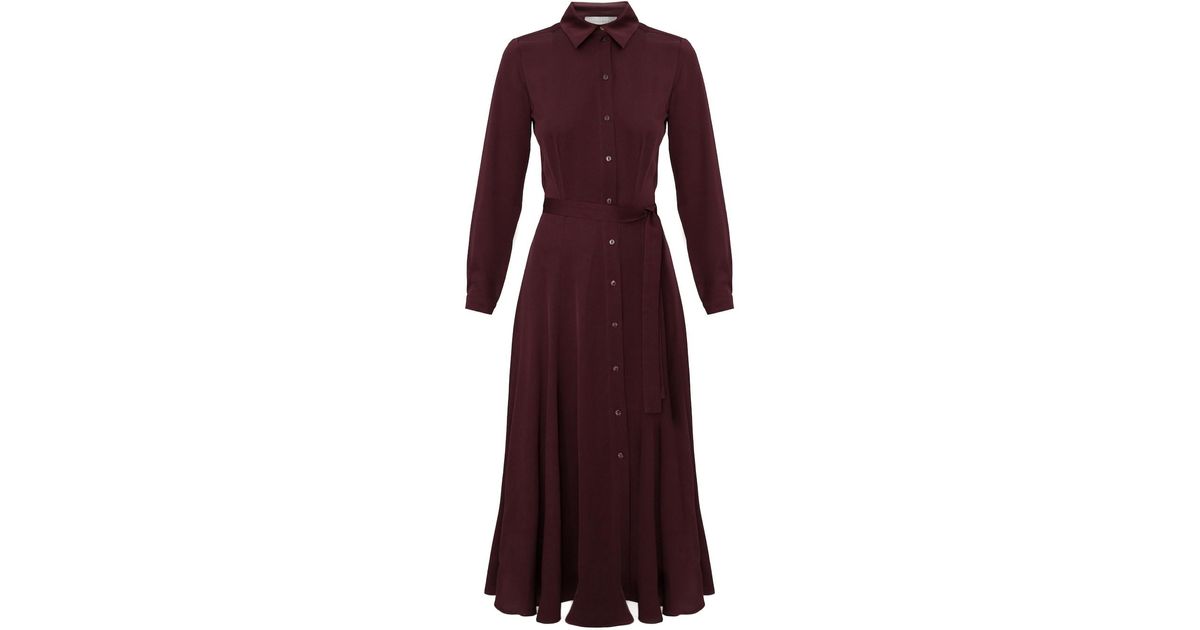 UNDRESS Anouk Burgundy Shirt Dress in Purple | Lyst UK