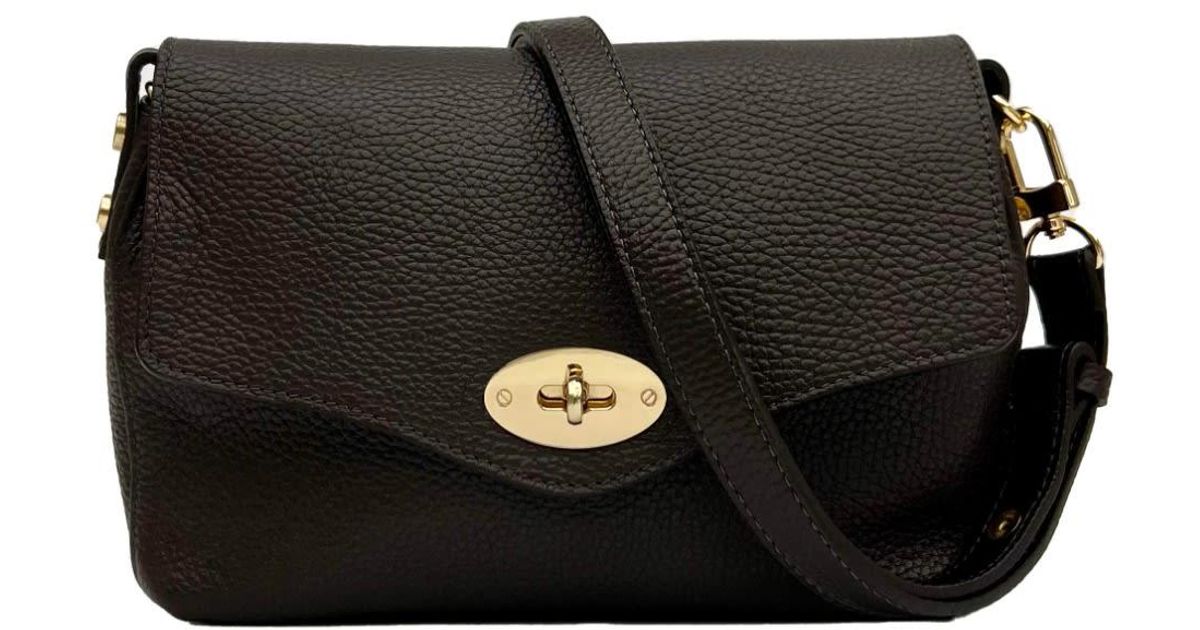 Apatchy London The Maddie Midi Chocolate Leather Bag in Black | Lyst