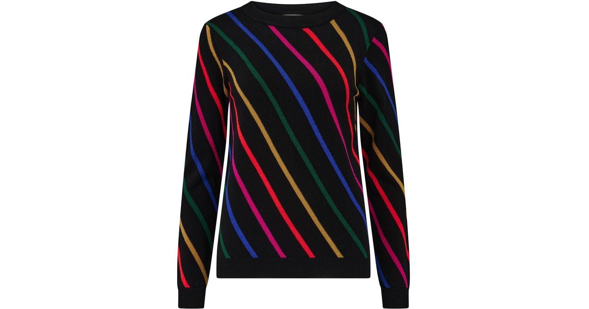 Sugarhill Rowena Sweater, Sliding Stripes in Black | Lyst UK