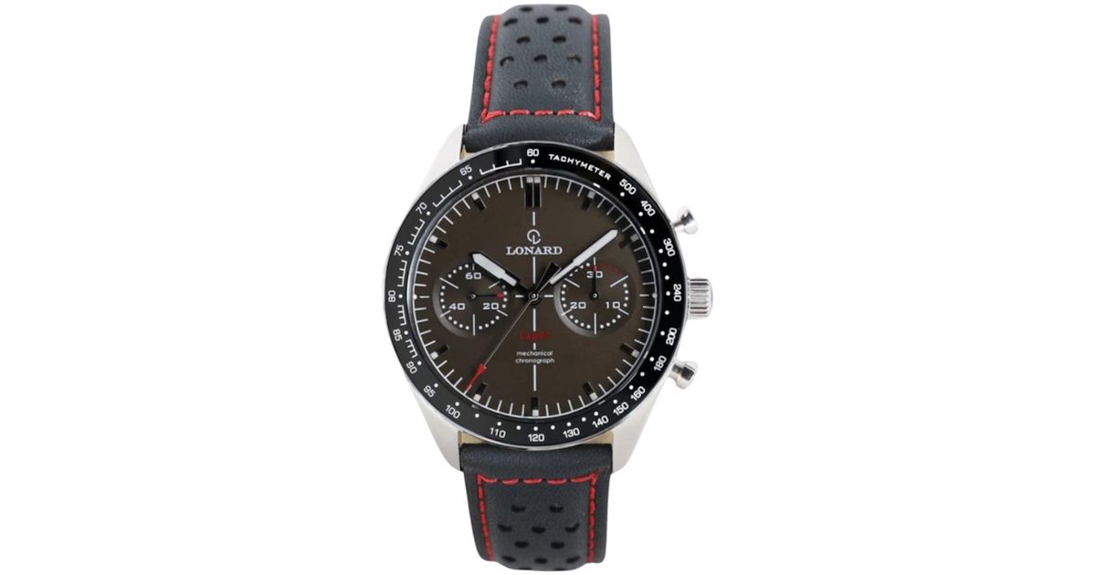 Lonard Watches Lap One Coffee Limited Edition Leather Strap Column ...