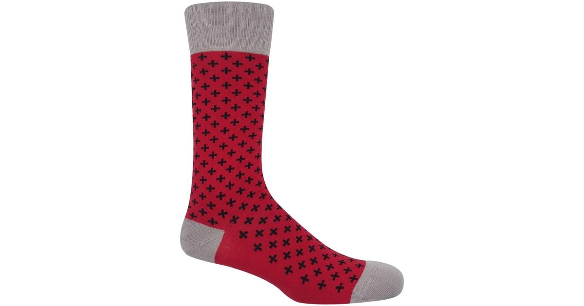 Peper Harow - Made in England Crosslet Socks – in Red for Men | Lyst UK
