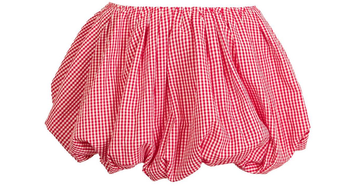 Amy Lynn Claudia Gingham Ultra Mini Puffball Skirt in Pink | Lyst UK