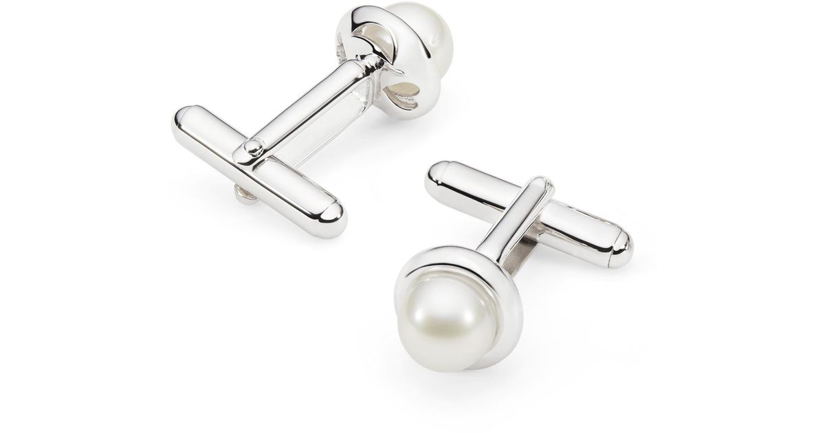 Atlas Pearls Pearl Cufflinks Sterling in Metallic for Men | Lyst UK