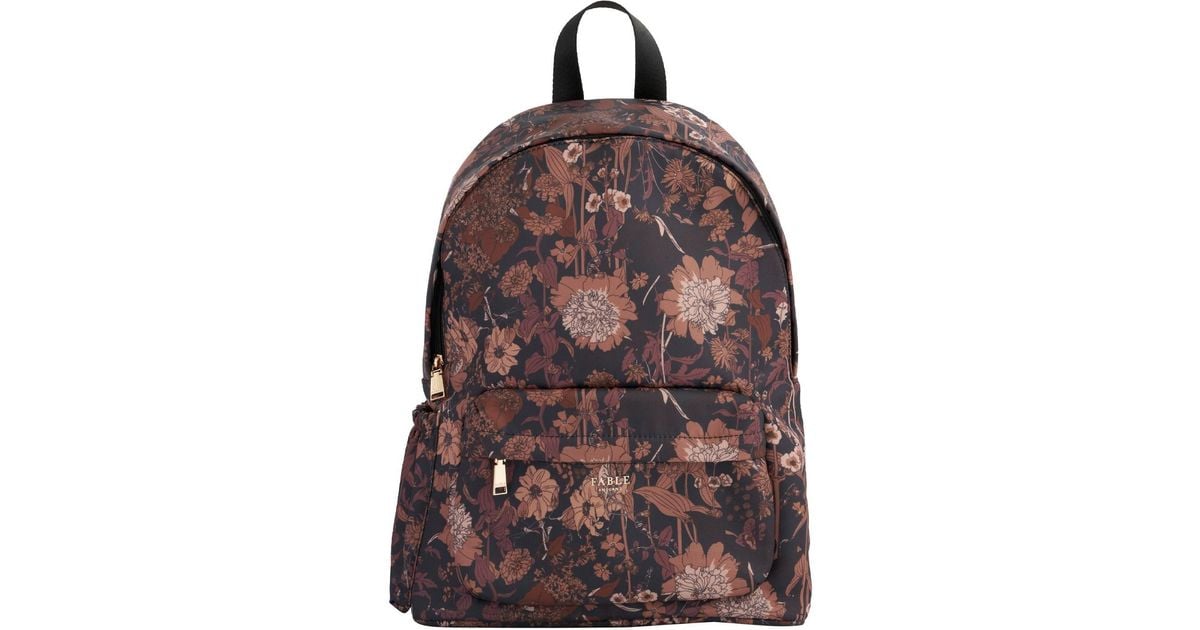 Fable England Deco Blooms Large Backpack in Brown | Lyst