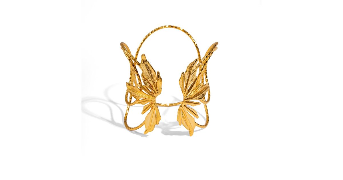 Ebru Jewelry Floral Spirit Arm & Cuff Bracelet in Metallic | Lyst UK