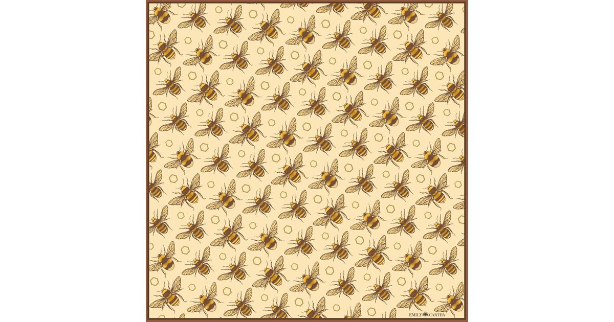 Emily Carter The British Bee Silk Scarf in Metallic | Lyst