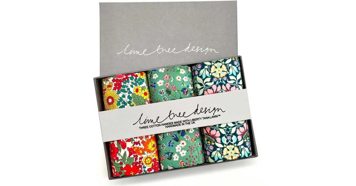 Lime Tree Design Three Hankies Made With Liberty Fabric Mojito for Men ...