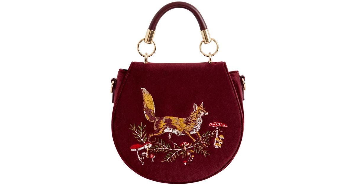 Fable England Fox & Mushroom Embroidered Saddle Bag | Lyst UK