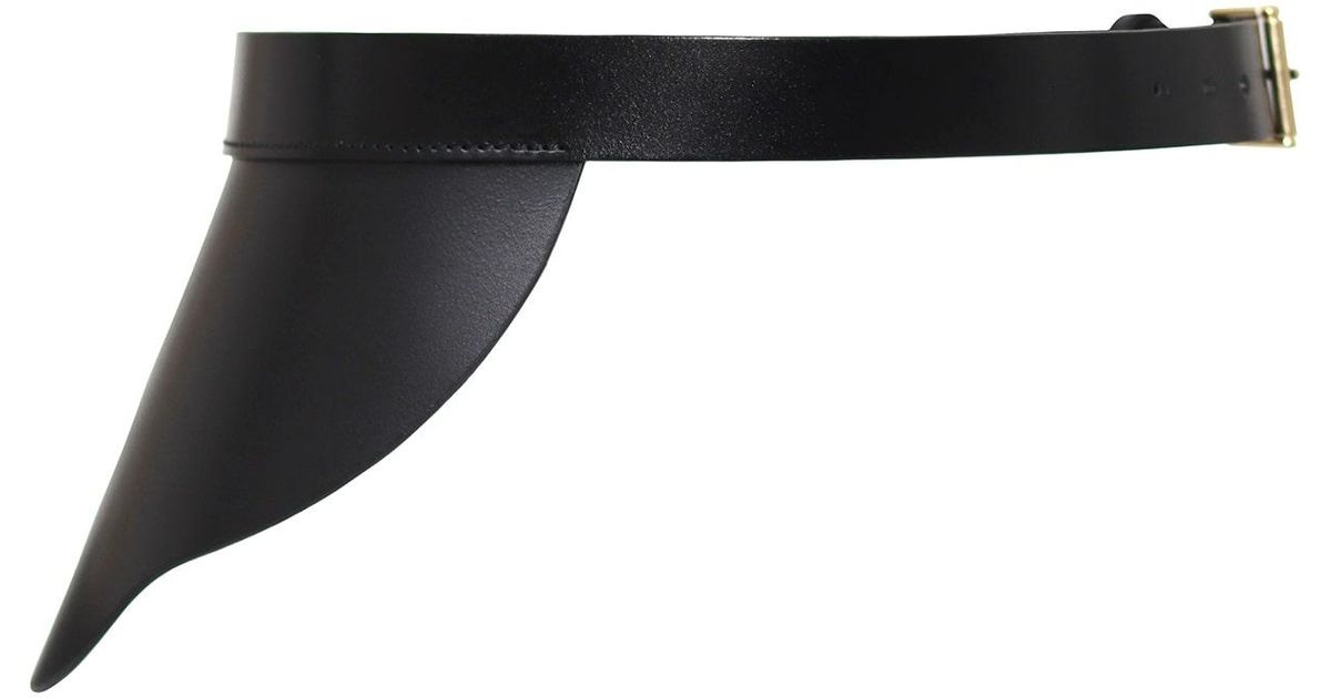 Haute Cuir Ivy Side Peplum Leather Belt in Black | Lyst UK