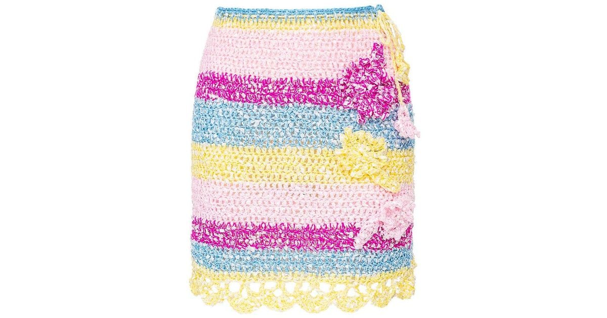 Andreeva Bird Of Paradise Handmade Mini Crochet Skirt in Pink | Lyst UK