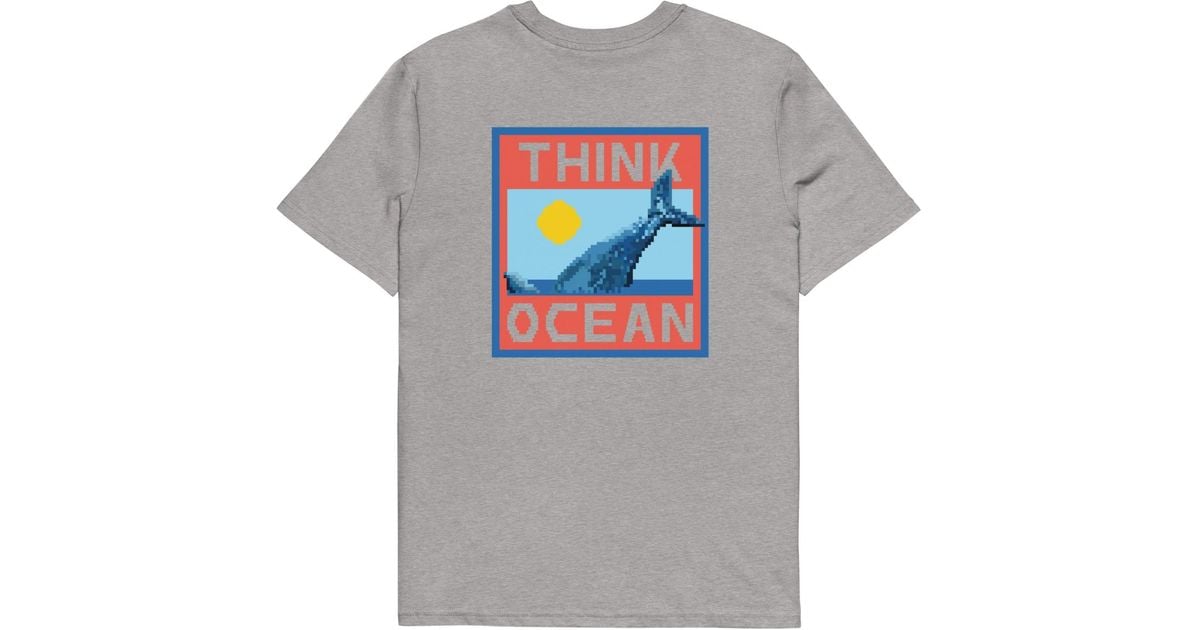 Anchor and Crew Heather Think Ocean Whale Pixel Art Organic Cotton T ...