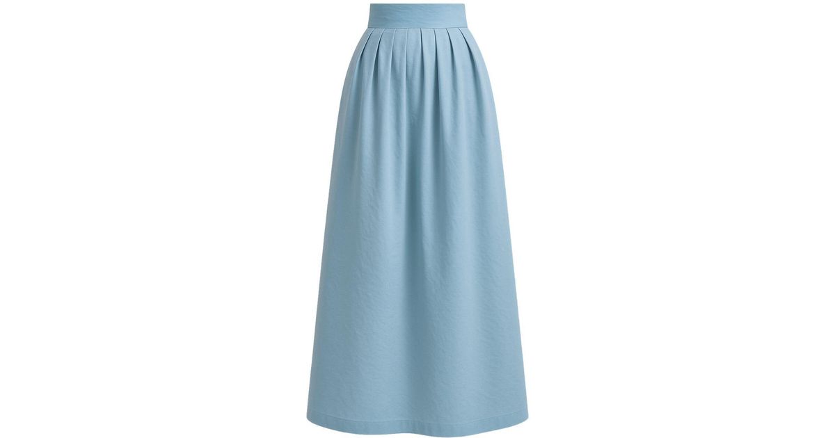 BEIRA Anna Full-Length Light Pleated Skirt in Blue | Lyst UK
