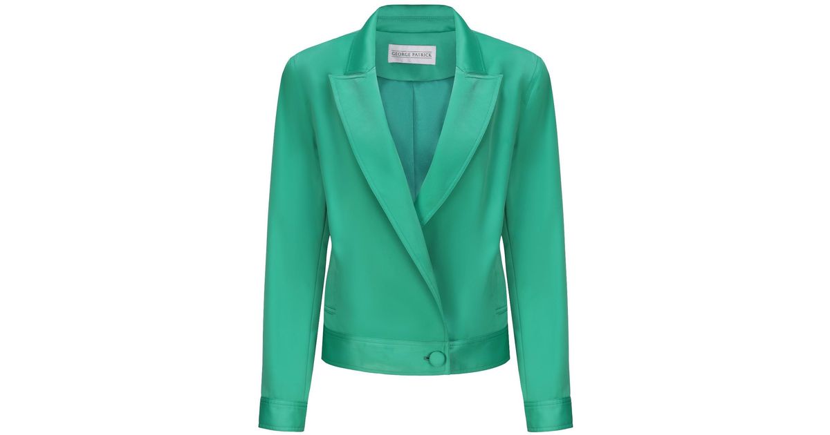 George Patrick Sabrina Oversized Biker Blazer in Green | Lyst