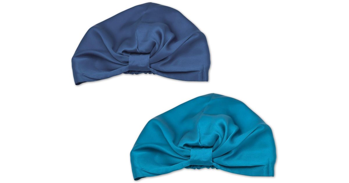 Hi Silk Set Of Two Double-Layer Silk Bonnets in Blue | Lyst UK