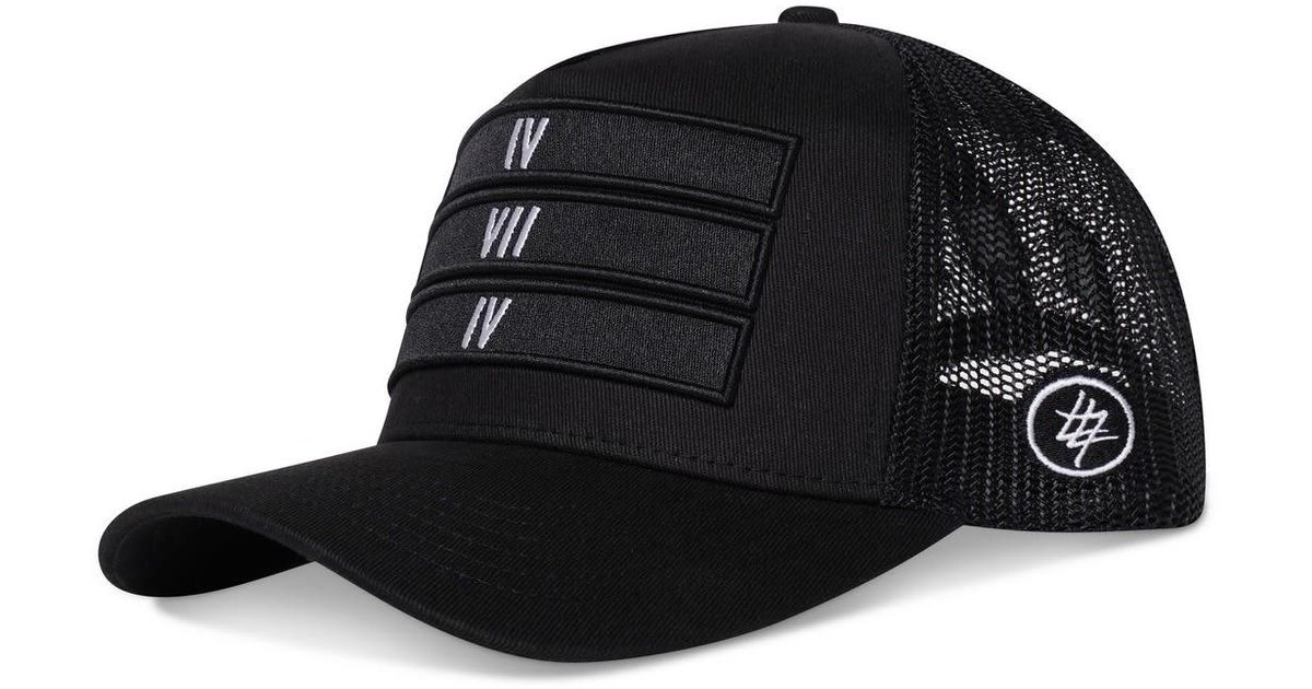 474 co 474 3 Bars Trucker Label Hat in Black for Men | Lyst